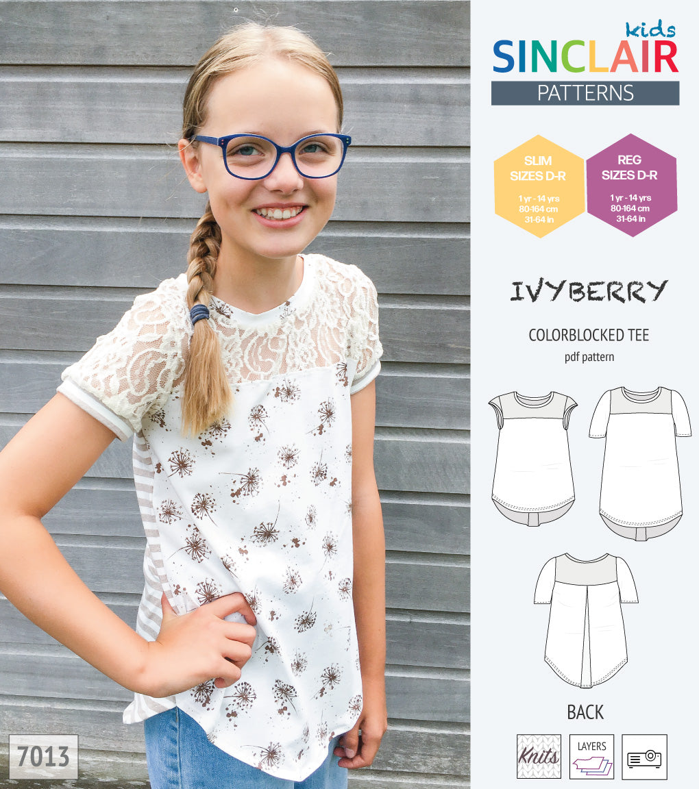 Ivyberry colorblocked tee, t shirt dress for children pdf sewing ...