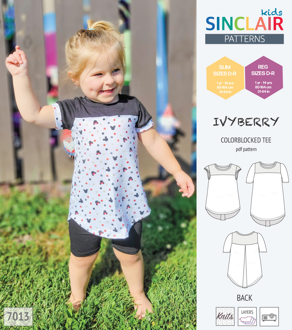 Ivyberry colorblocked tee, t shirt dress for children pdf sewing ...