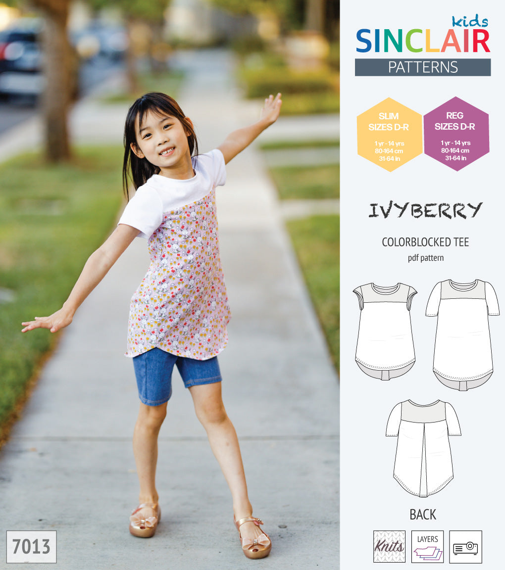 Ivyberry colorblocked tee, t shirt dress for children pdf sewing ...