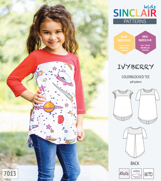 Ivyberry colorblocked tee, t shirt dress for children pdf sewing ...