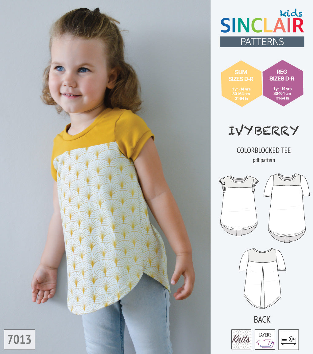 Ivyberry colorblocked tee, t shirt dress for children pdf sewing ...