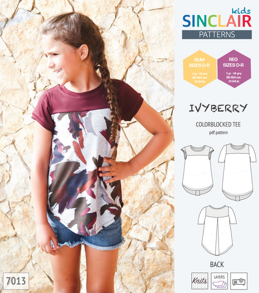 Ivyberry colorblocked tee, t shirt dress for children pdf sewing ...