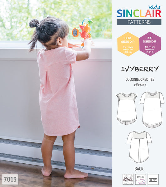 Ivyberry colorblocked tee, t shirt dress for children pdf sewing ...