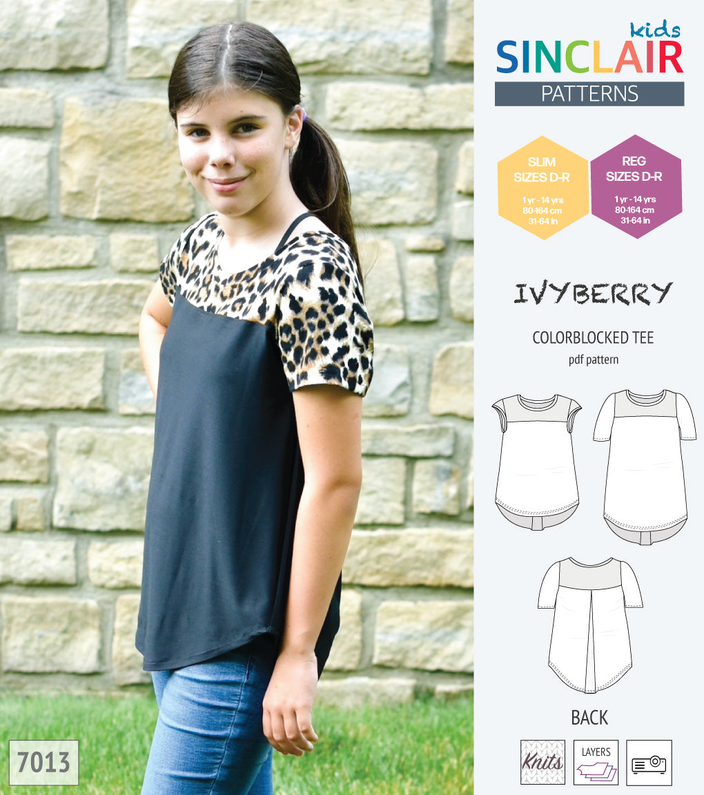 Ivyberry colorblocked tee, t shirt dress for children pdf sewing ...