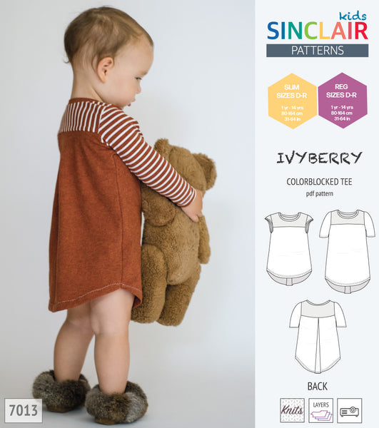 Ivyberry colorblocked tee, t shirt dress for children pdf sewing ...