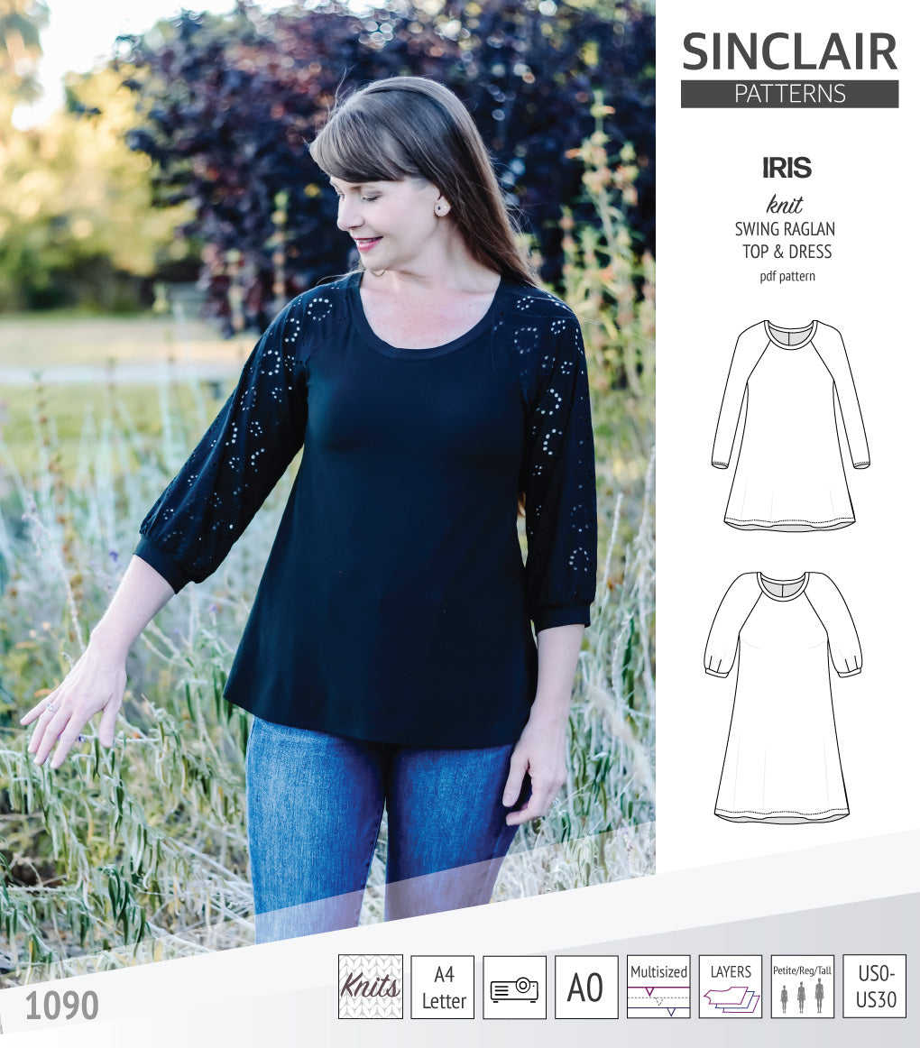 Iris raglan swing top, tunic and dress for knit fabrics (PDF ...