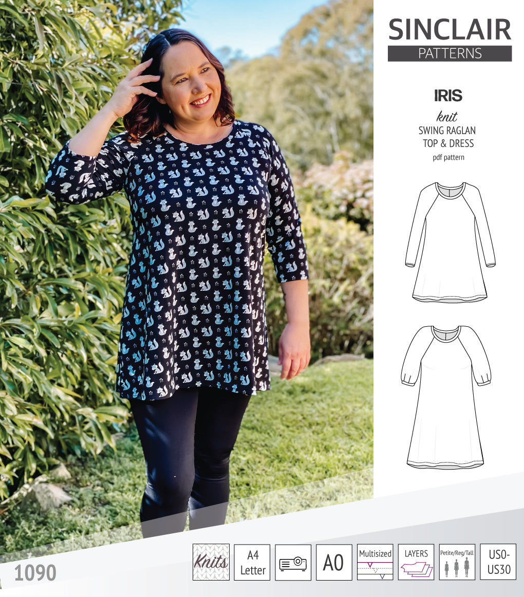 Iris raglan swing top, tunic and dress for knit fabrics (PDF ...