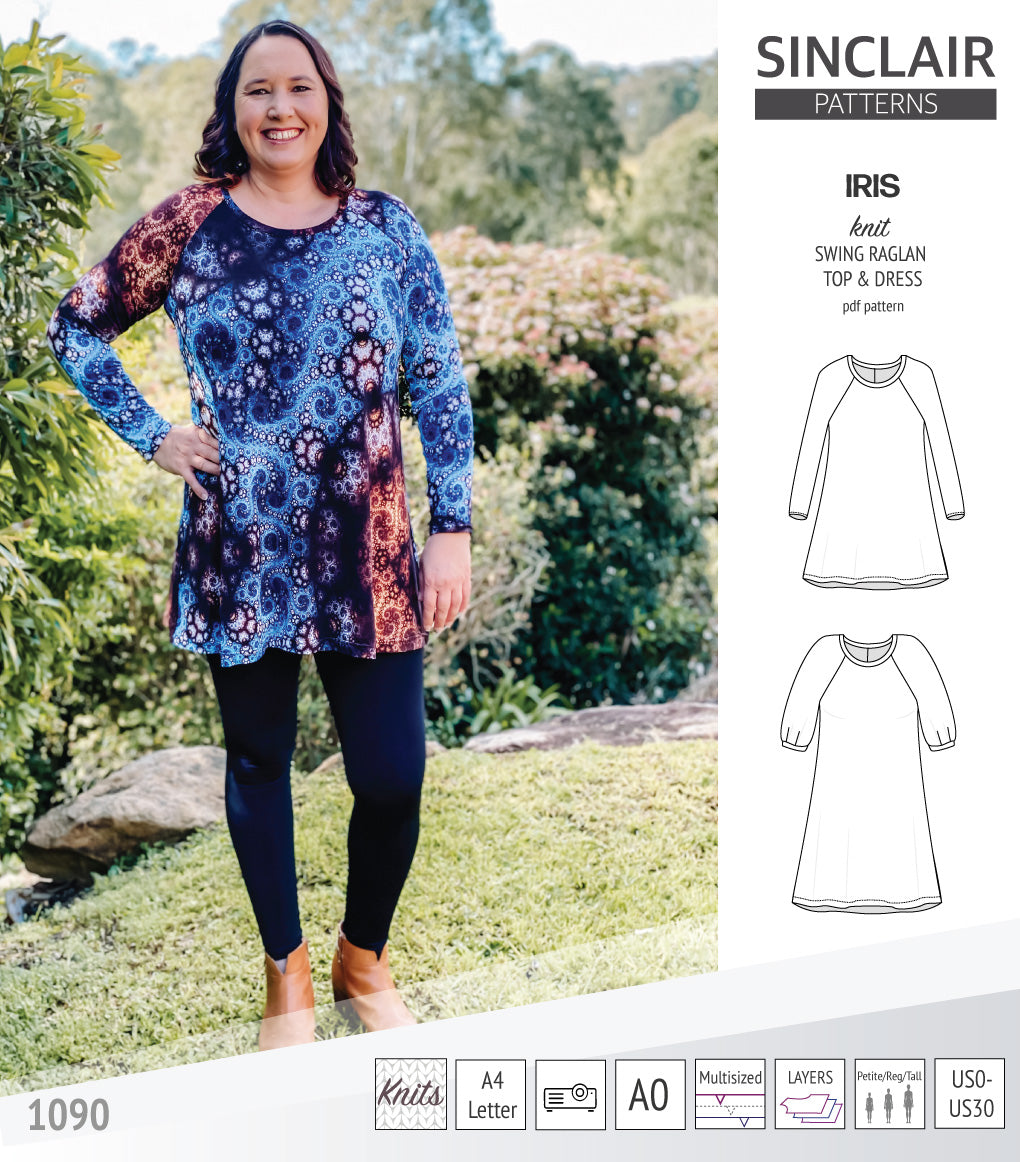 Iris raglan swing top, tunic and dress for knit fabrics (PDF ...