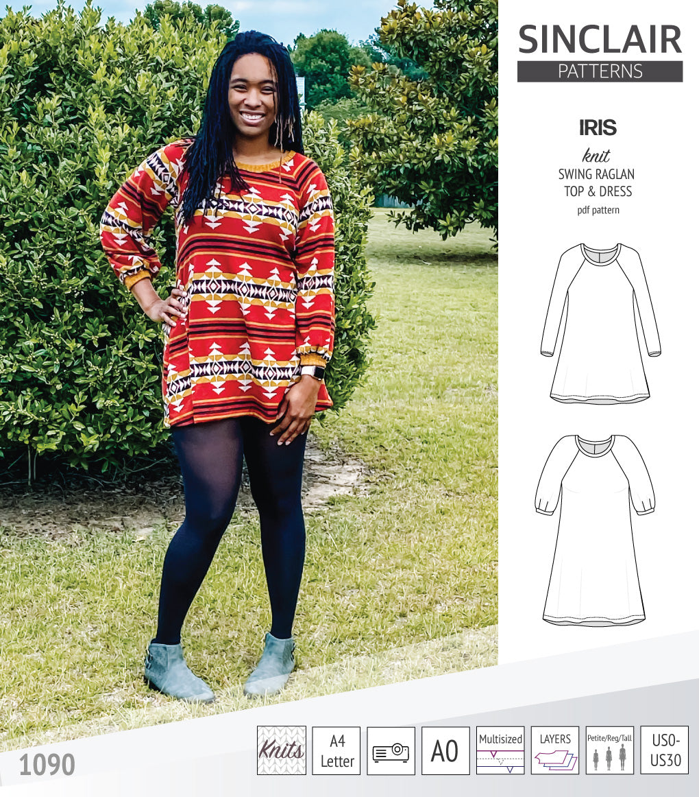 Iris raglan swing top, tunic and dress for knit fabrics (PDF ...