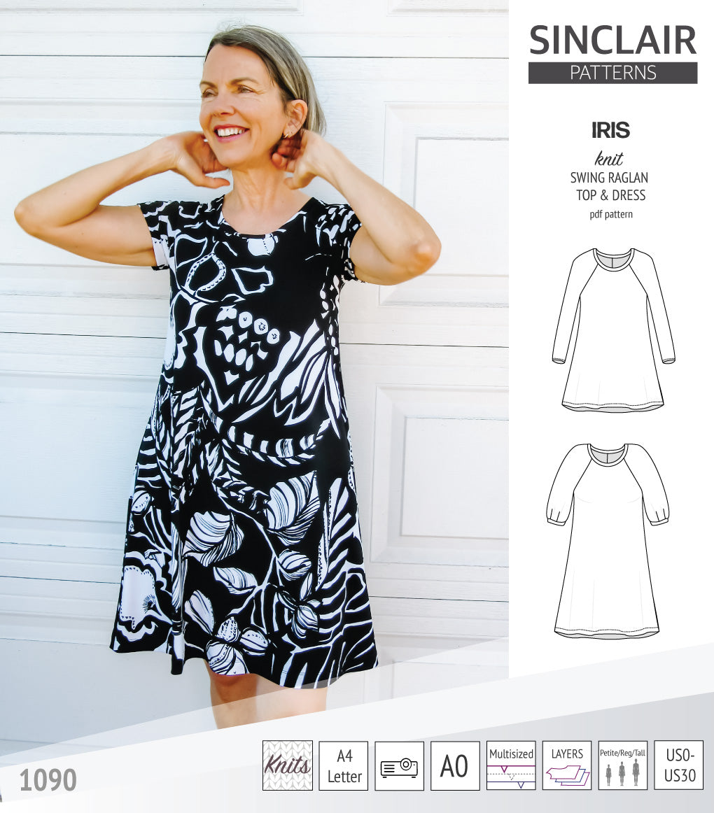 Iris raglan swing top, tunic and dress for knit fabrics (PDF ...