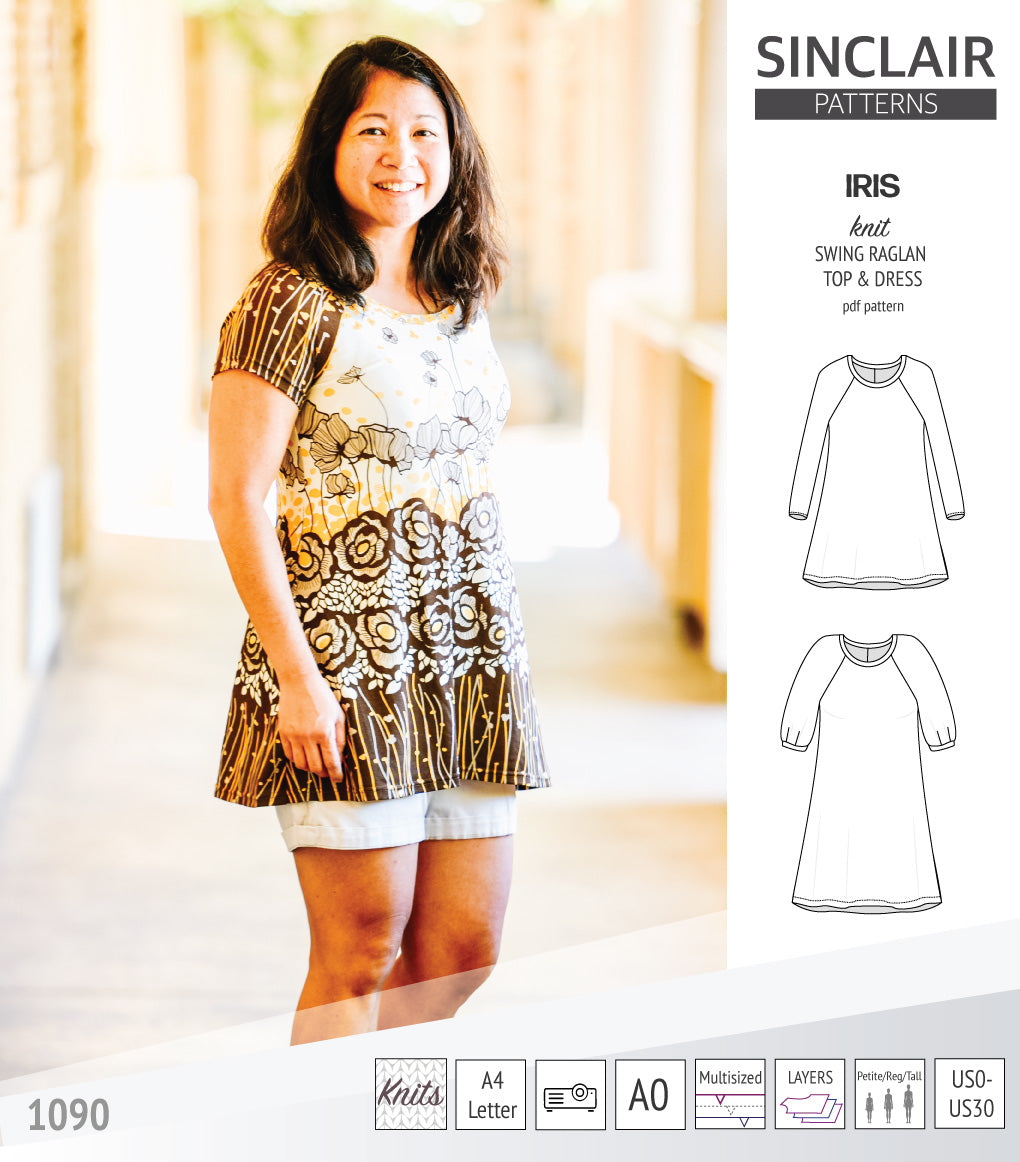 Iris raglan swing top, tunic and dress for knit fabrics (PDF ...