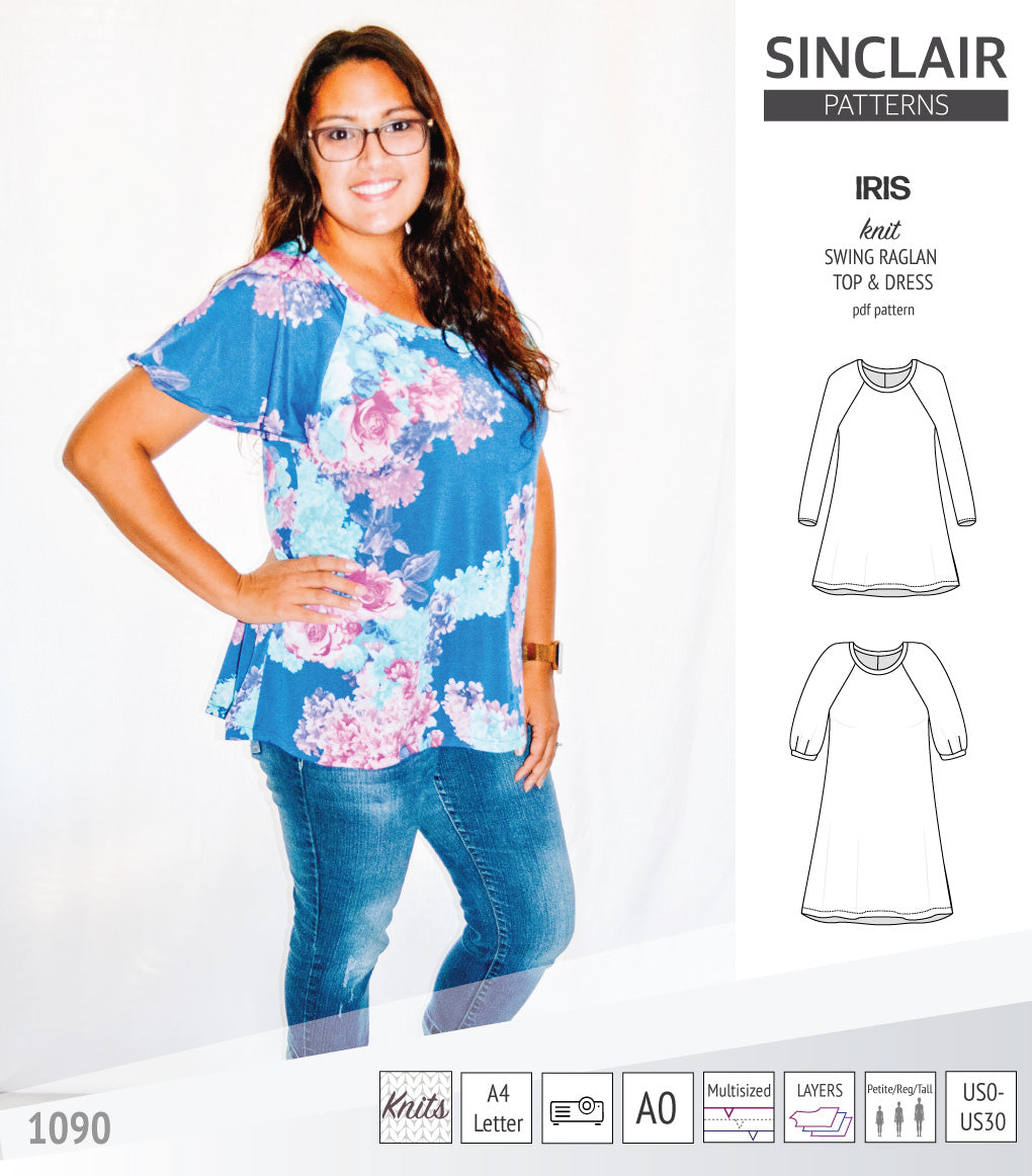 Iris raglan swing top, tunic and dress for knit fabrics (PDF ...