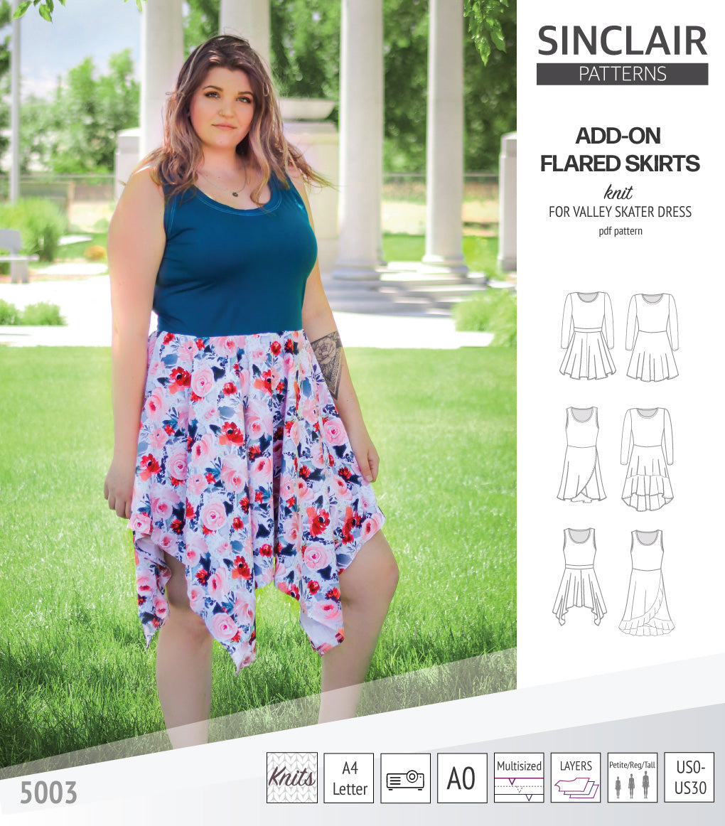 ADD-ON Flared skirts for Valley skater dress (PDF) – Sinclair Patterns