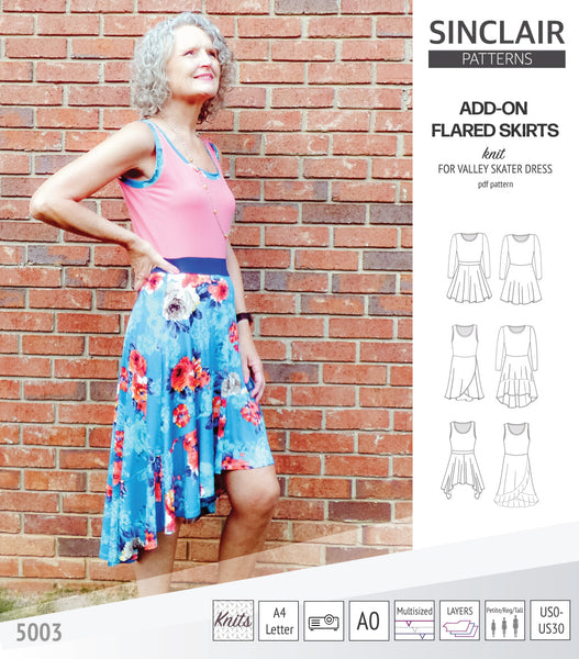 ADD-ON Flared skirts for Valley skater dress (PDF) - Sinclair Patterns
