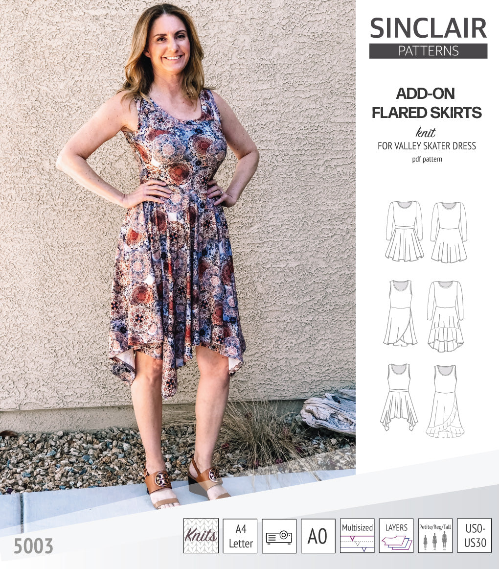 ADD-ON Flared skirts for Valley skater dress (PDF) – Sinclair Patterns