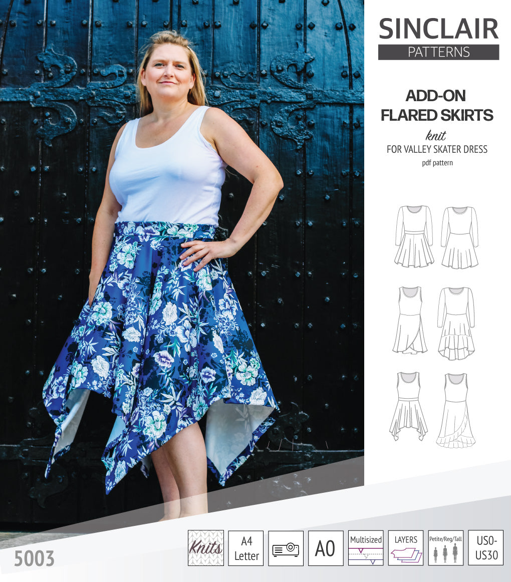 ADD-ON Flared skirts for Valley skater dress (PDF) – Sinclair Patterns