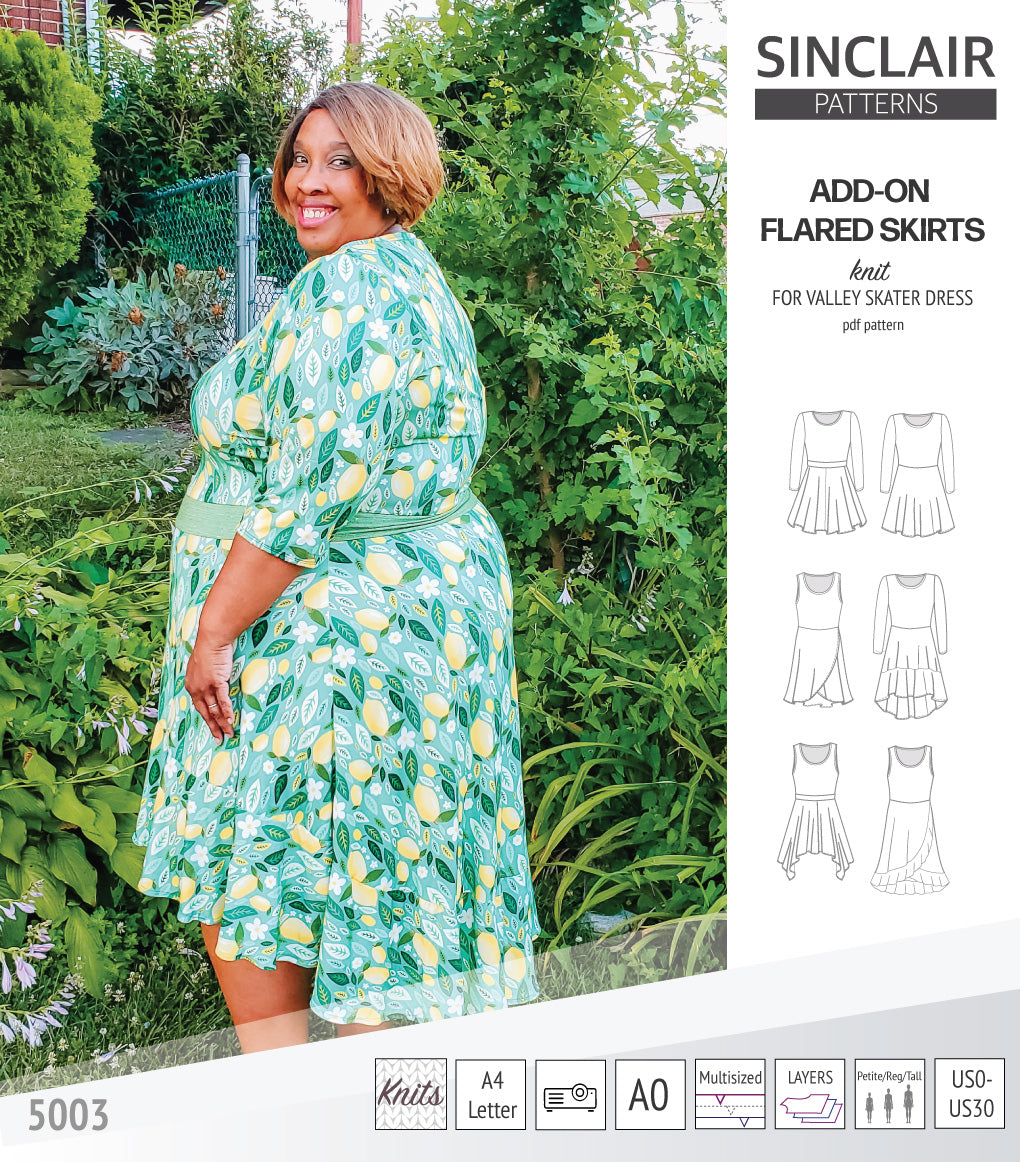 ADD-ON Flared skirts for Valley skater dress (PDF) – Sinclair Patterns