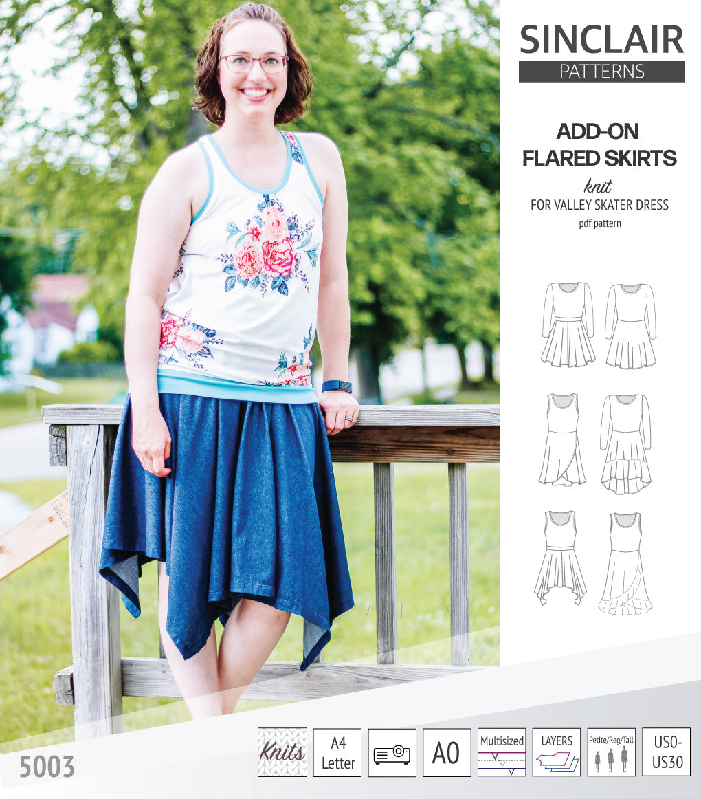 ADD-ON Flared skirts for Valley skater dress (PDF) – Sinclair Patterns
