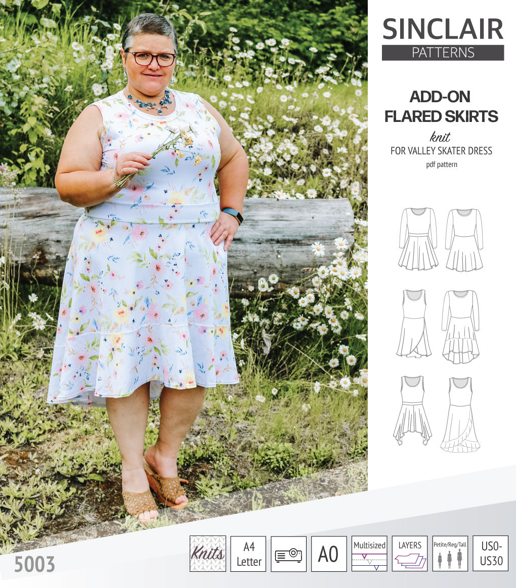 ADD-ON Flared skirts for Valley skater dress (PDF) – Sinclair Patterns