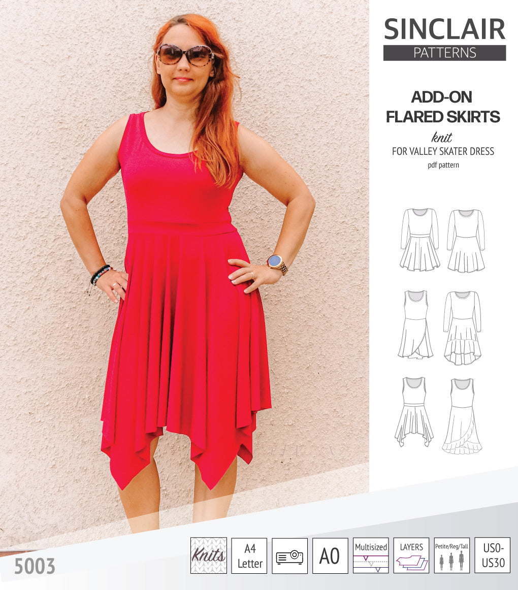 ADD-ON Flared skirts for Valley skater dress (PDF) – Sinclair Patterns