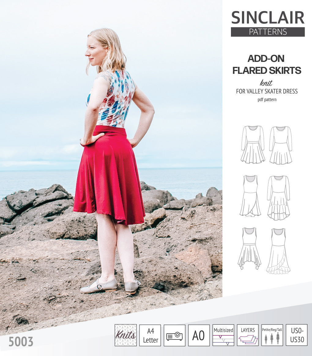 ADD-ON Flared skirts for Valley skater dress (PDF) – Sinclair Patterns