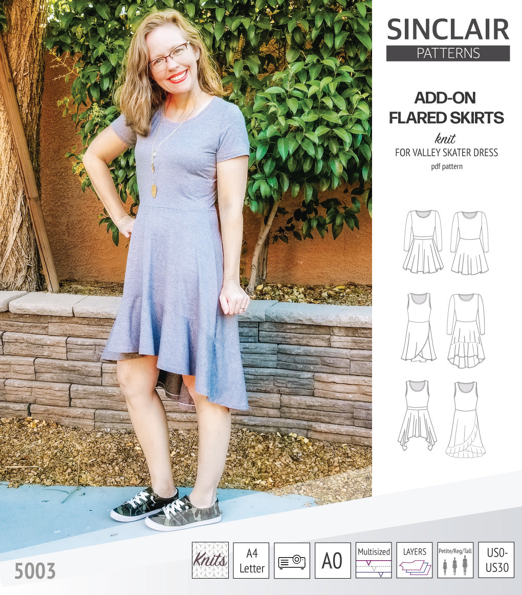 ADD-ON Flared skirts for Valley skater dress (PDF) – Sinclair Patterns