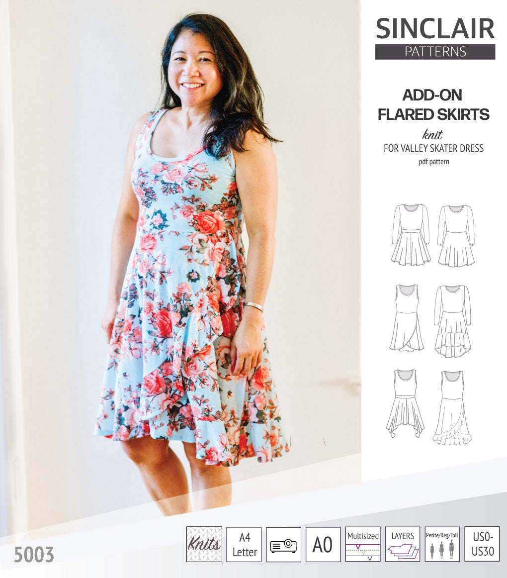 ADD-ON Flared skirts for Valley skater dress (PDF) – Sinclair Patterns