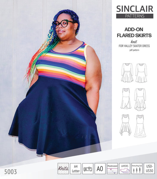 ADD-ON Flared skirts for Valley skater dress (PDF) - Sinclair Patterns