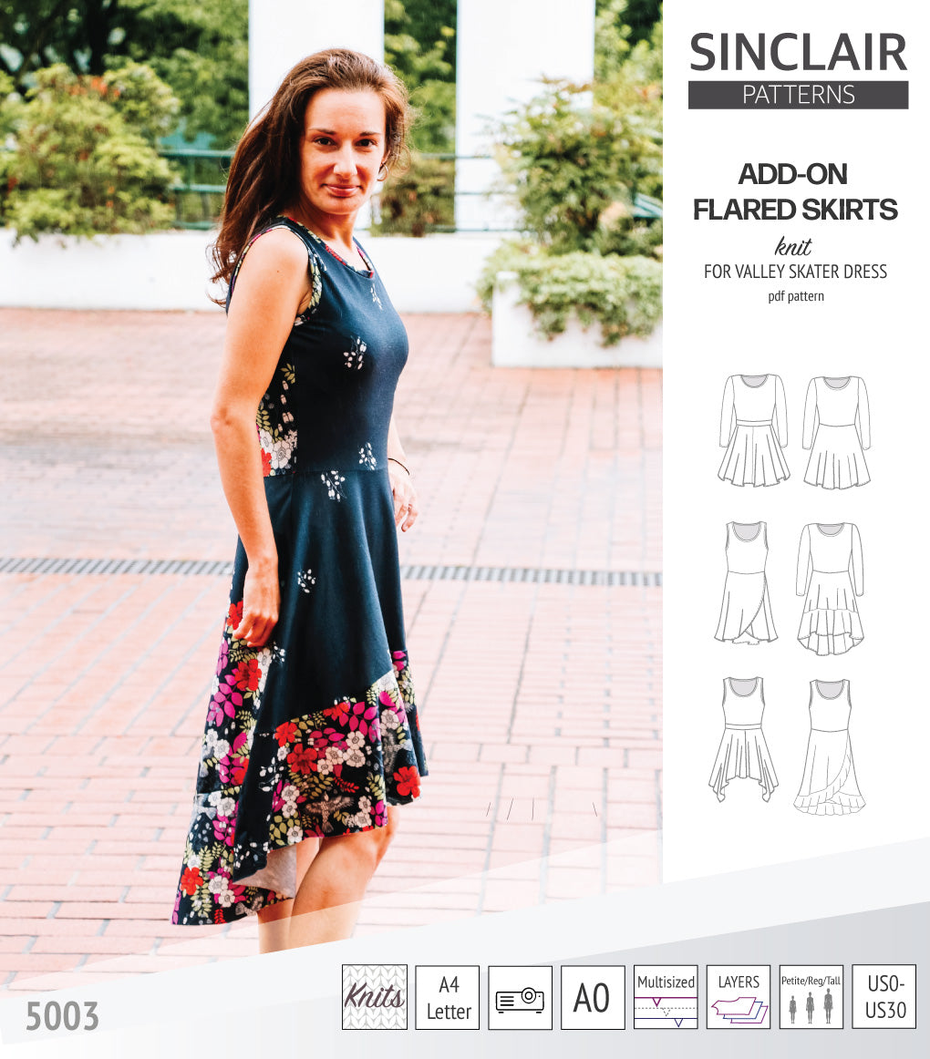 ADD-ON Flared skirts for Valley skater dress (PDF) – Sinclair Patterns