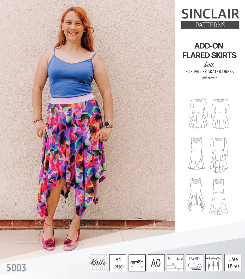 ADD-ON Flared skirts for Valley skater dress (PDF) – Sinclair Patterns