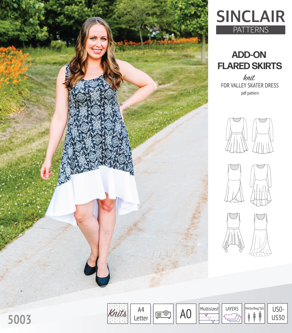 ADD-ON Flared skirts for Valley skater dress (PDF) – Sinclair Patterns