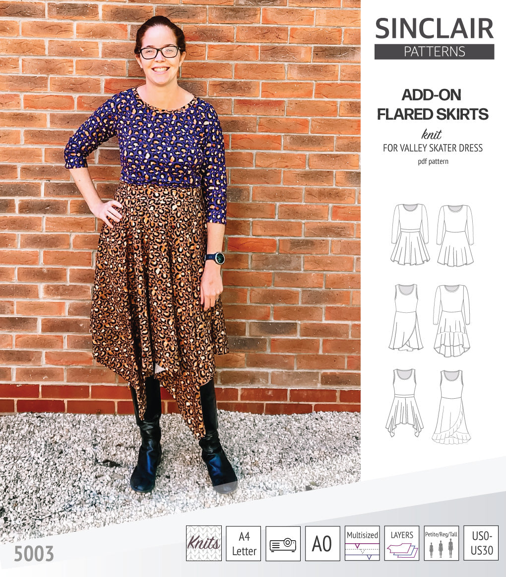 ADD-ON Flared skirts for Valley skater dress (PDF) – Sinclair Patterns