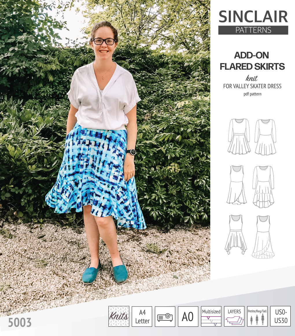 ADD-ON Flared skirts for Valley skater dress (PDF) – Sinclair Patterns