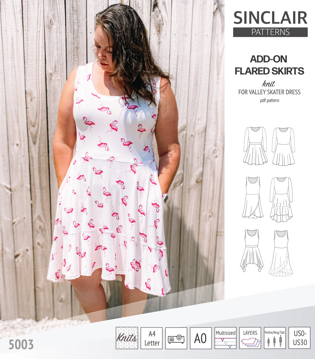 ADD-ON Flared skirts for Valley skater dress (PDF) – Sinclair Patterns