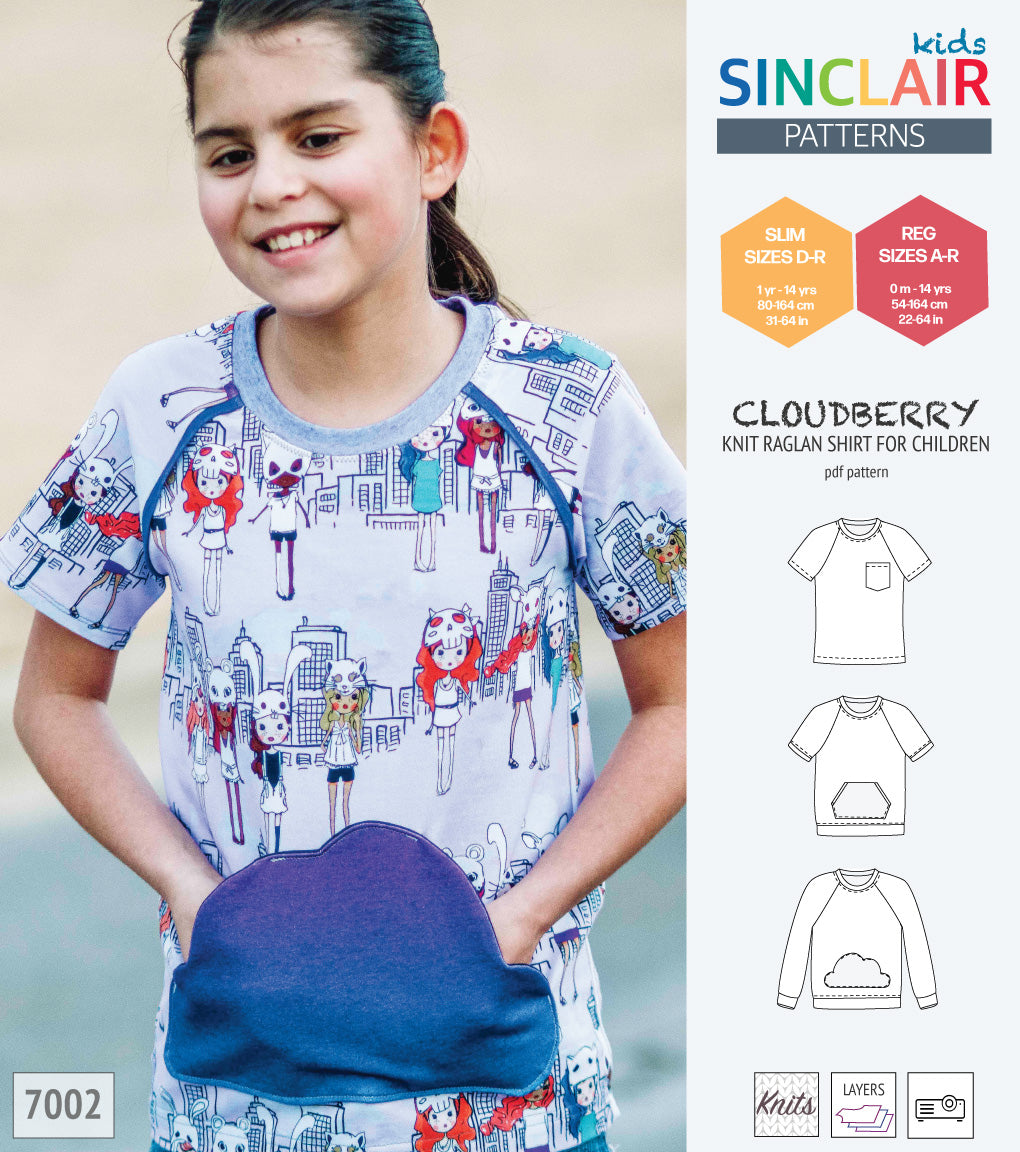 Cloudberry knit raglan shirt for children (PDF SEWING PATTERN) – Sinclair Patterns