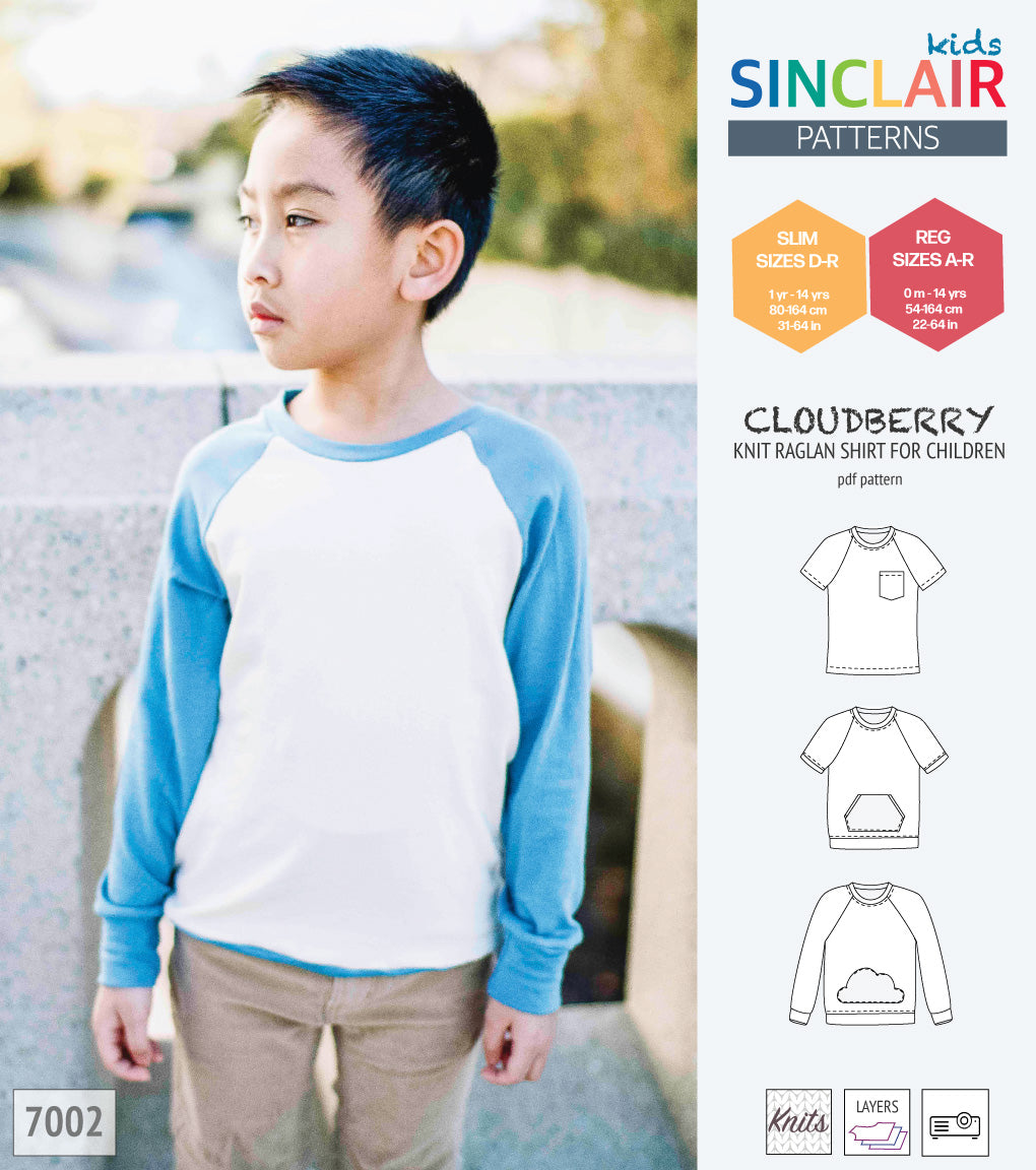 Cloudberry knit raglan shirt for children (PDF SEWING PATTERN) – Sinclair Patterns
