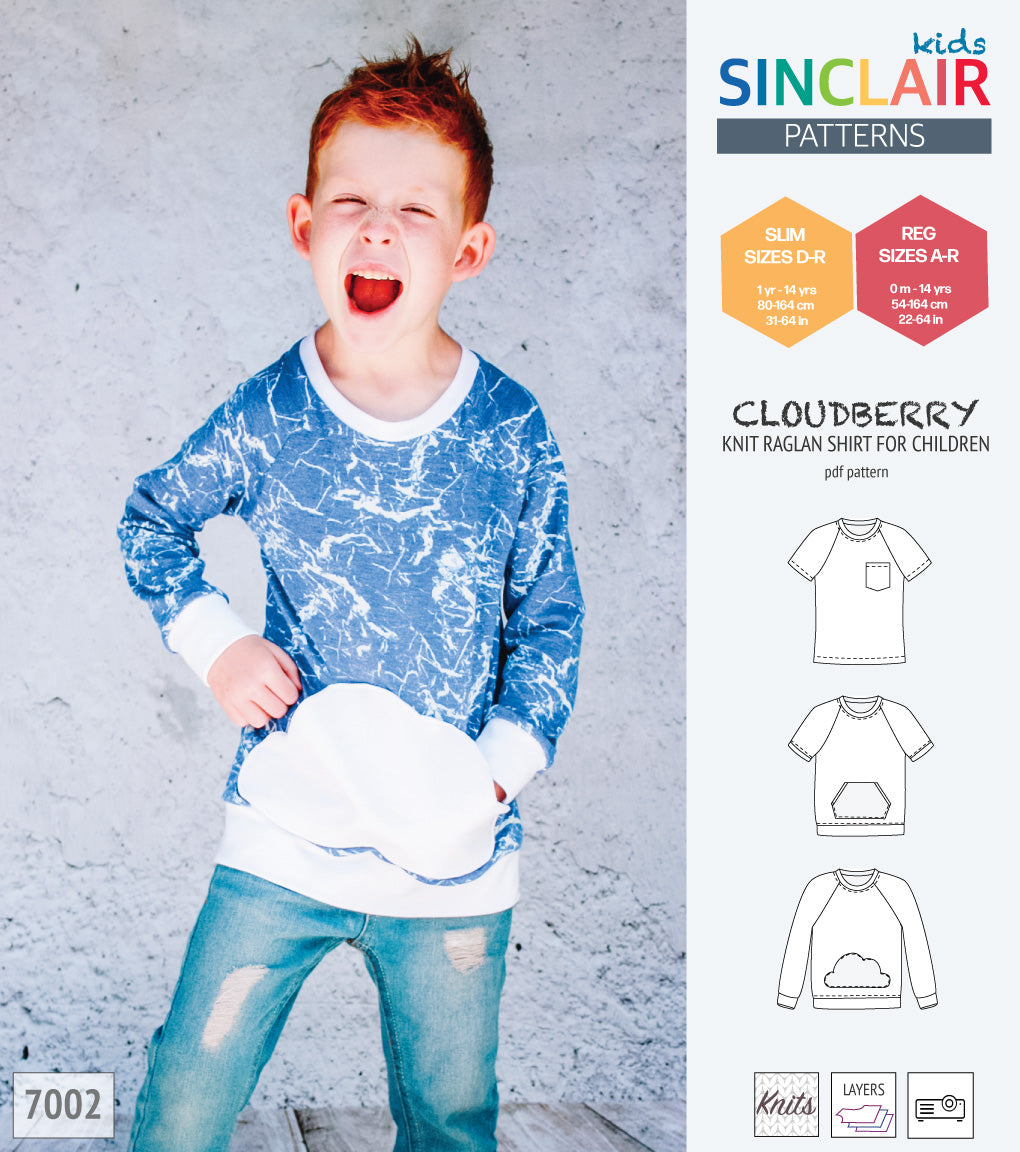 Cloudberry knit raglan shirt for children (PDF SEWING PATTERN ...