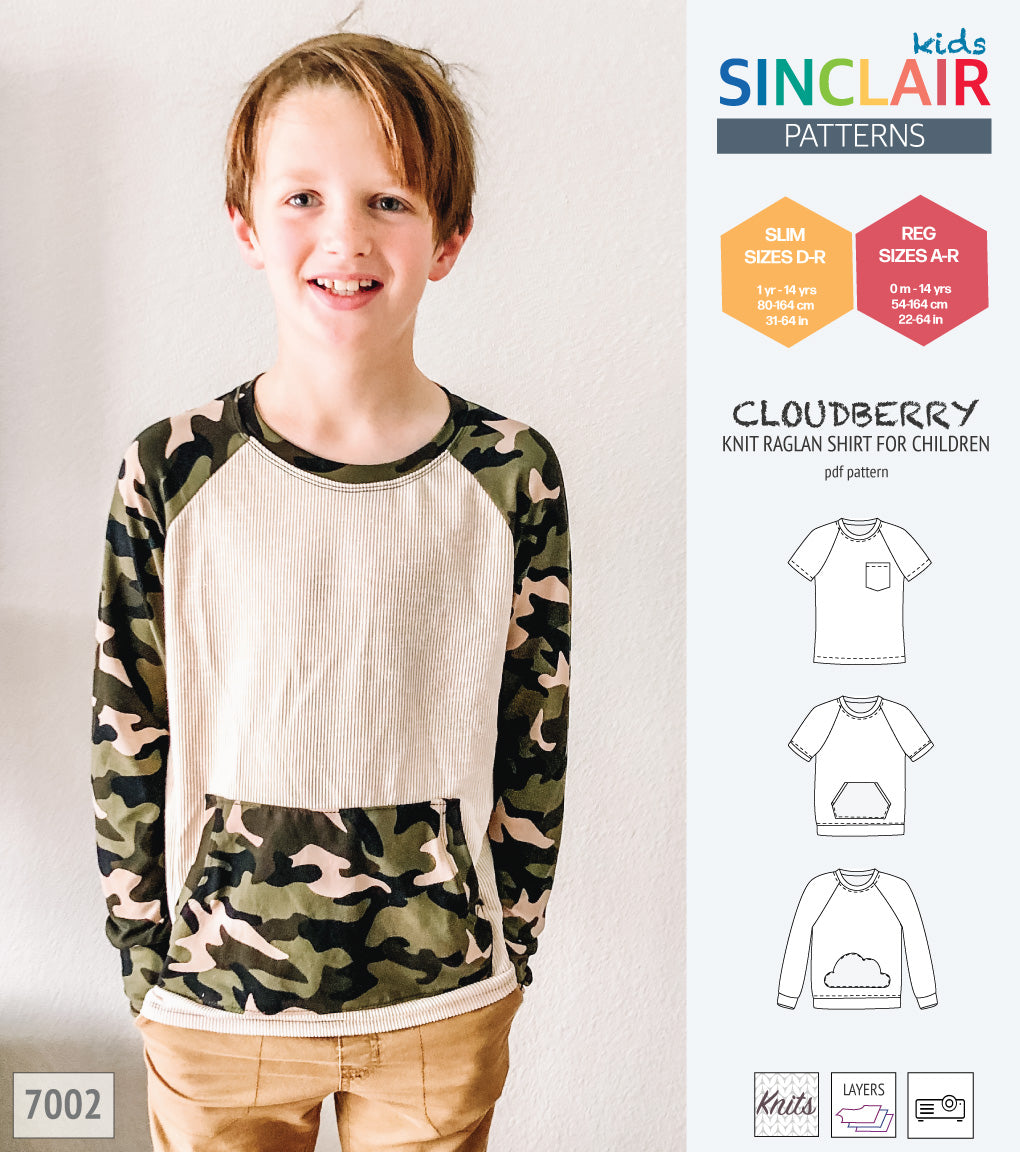 Cloudberry knit raglan shirt for children (PDF SEWING PATTERN) – Sinclair Patterns