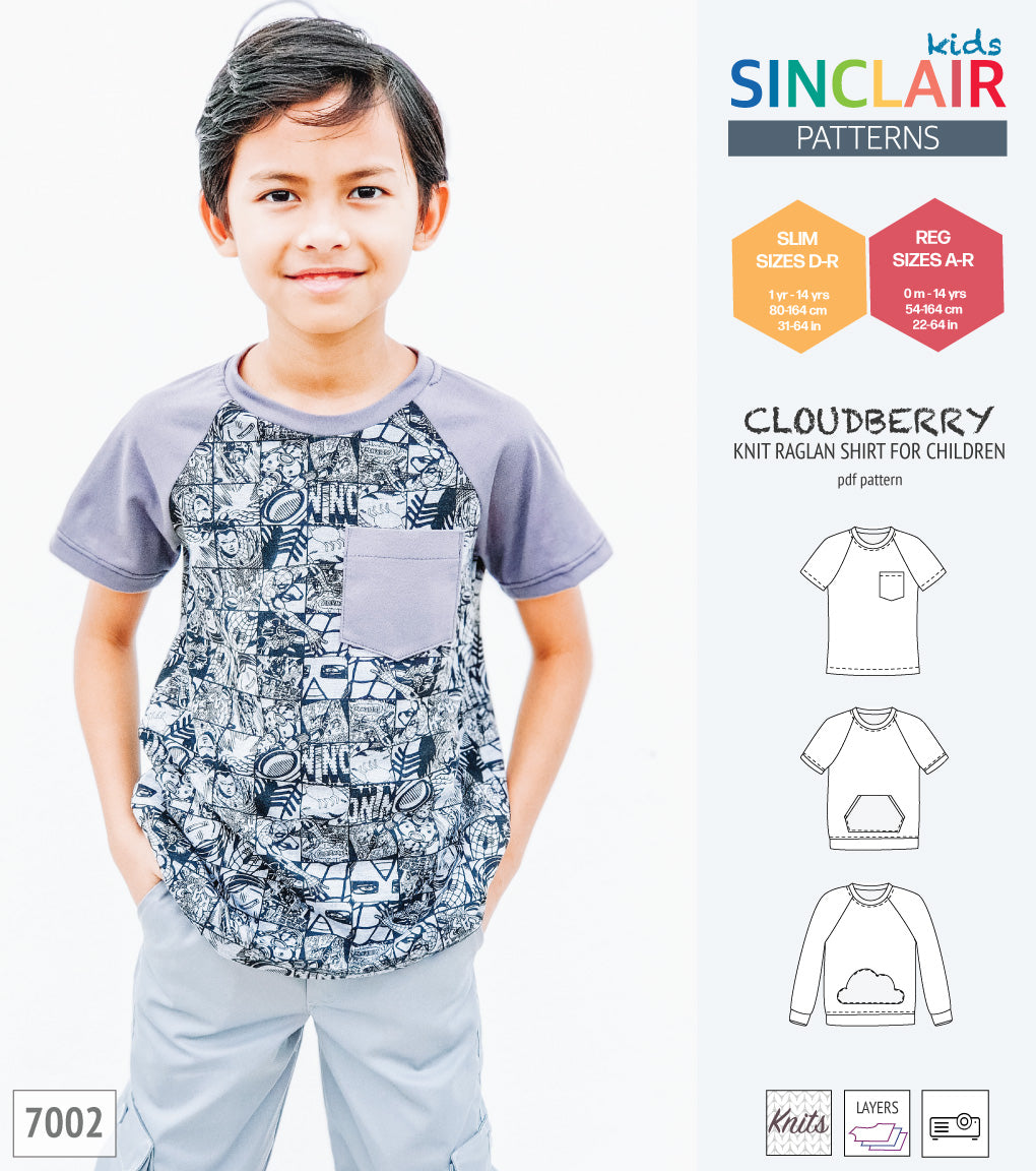 Cloudberry knit raglan shirt for children (PDF SEWING PATTERN) – Sinclair Patterns