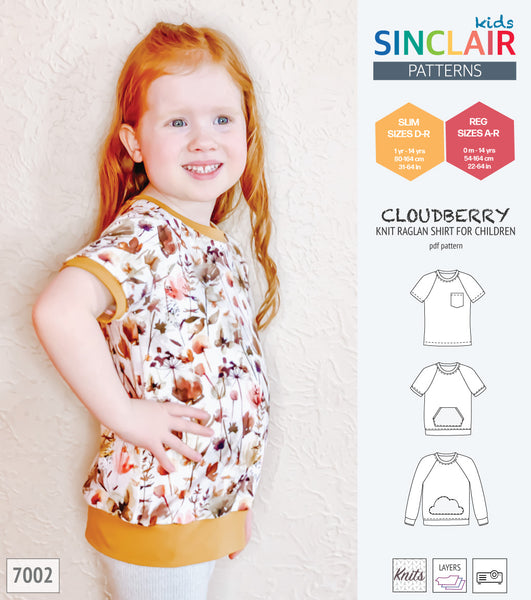 Cloudberry knit raglan shirt for children (PDF SEWING PATTERN) - Sinclair Patterns