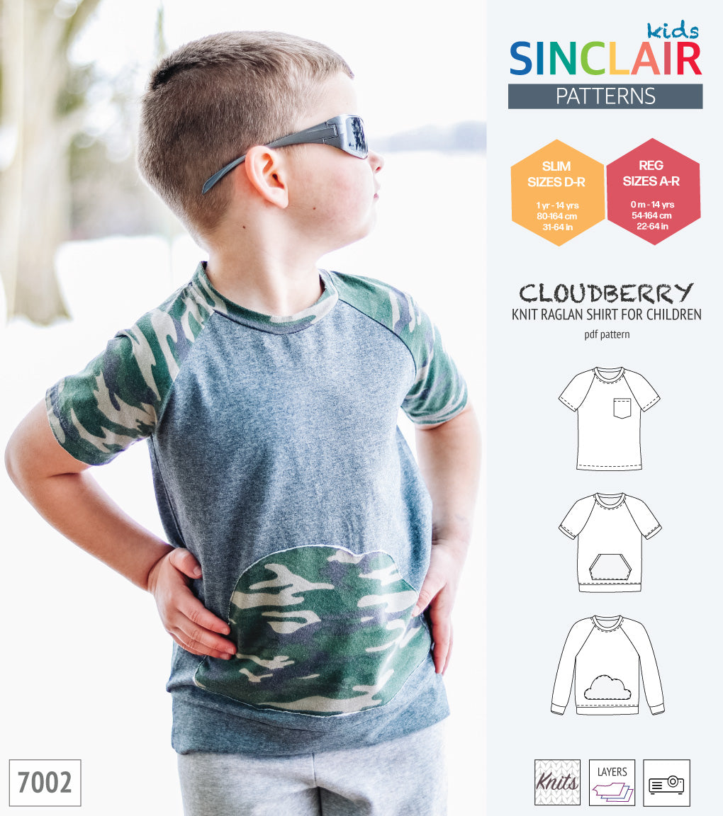 Cloudberry knit raglan shirt for children (PDF SEWING PATTERN) – Sinclair Patterns