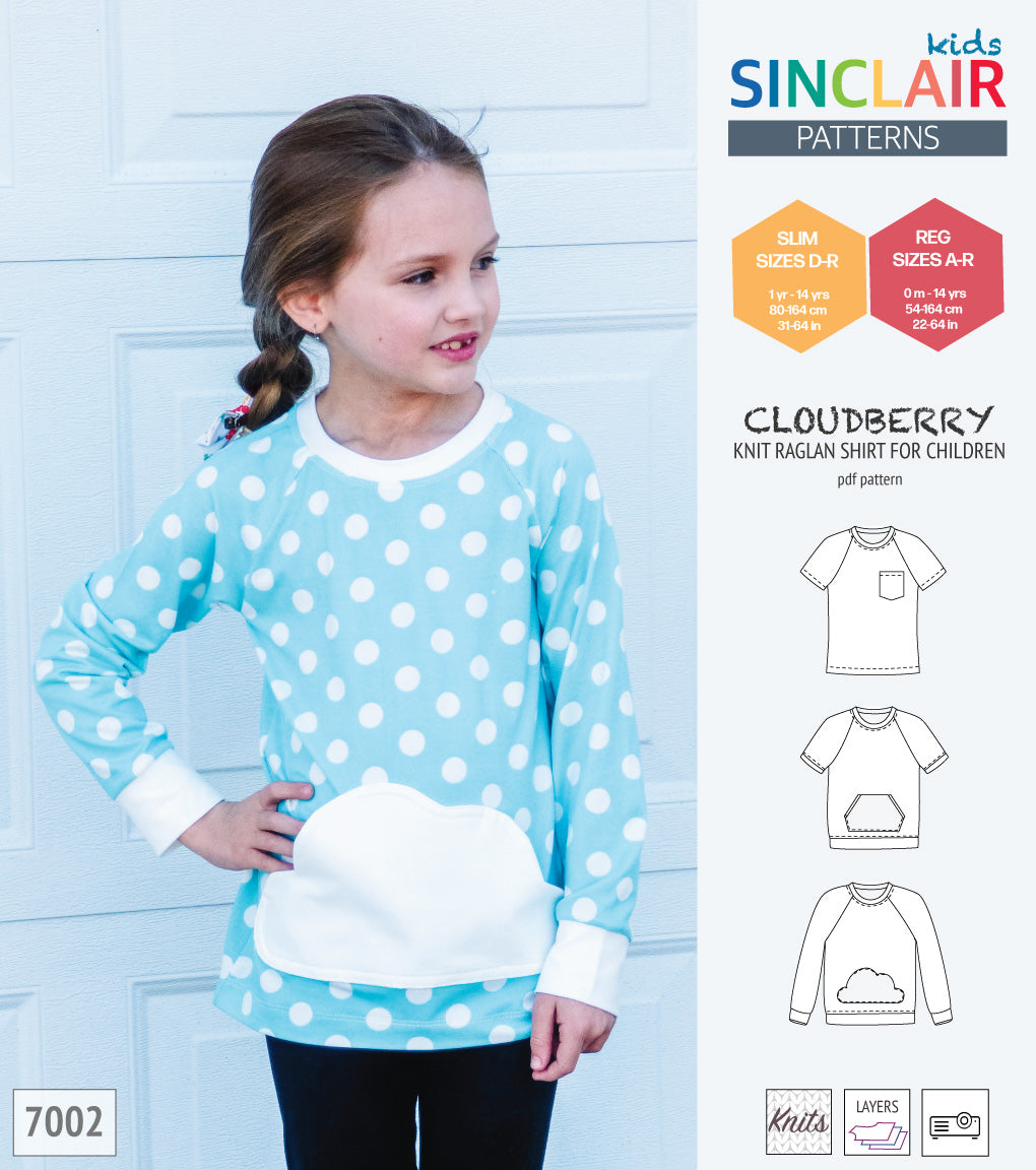 Cloudberry knit raglan shirt for children (PDF SEWING PATTERN) – Sinclair Patterns