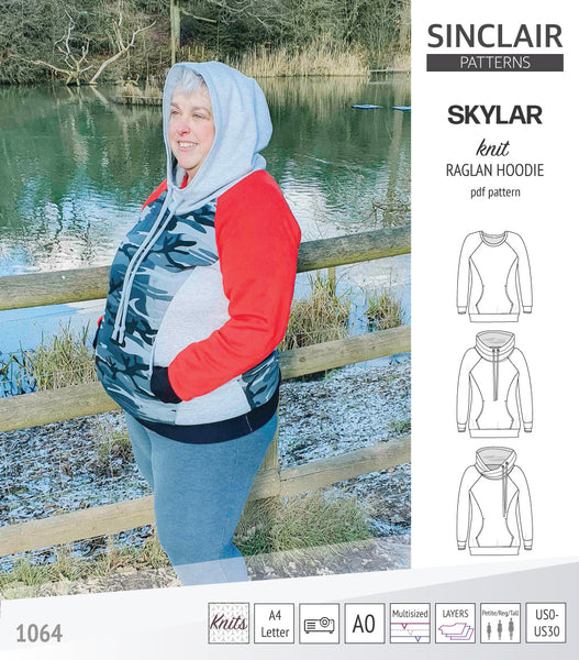 Skylar knit raglan hoodie (PDF) - Sinclair Patterns