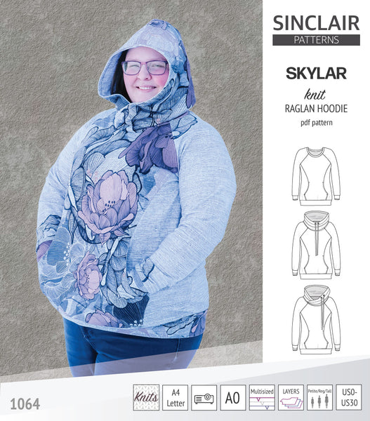 Skylar knit raglan hoodie (PDF) - Sinclair Patterns