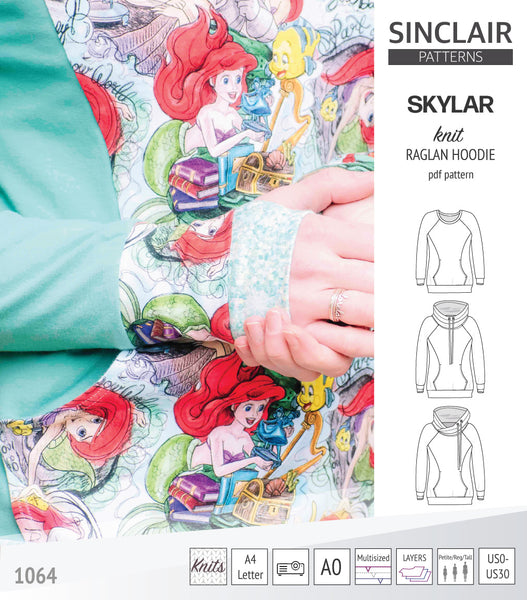 Skylar knit raglan hoodie (PDF) - Sinclair Patterns