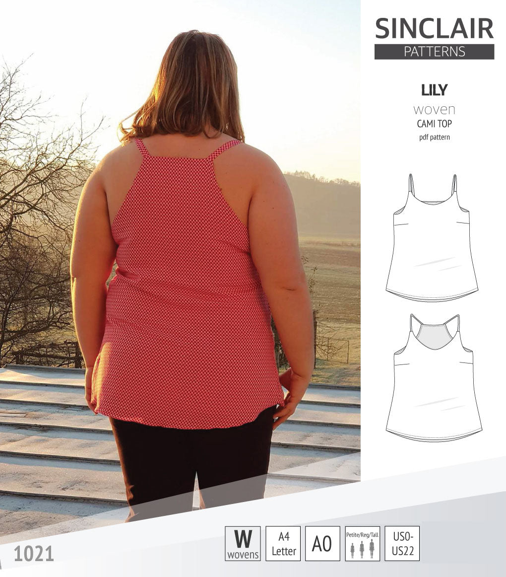 Lily classic cami woven top (PDF) – Sinclair Patterns