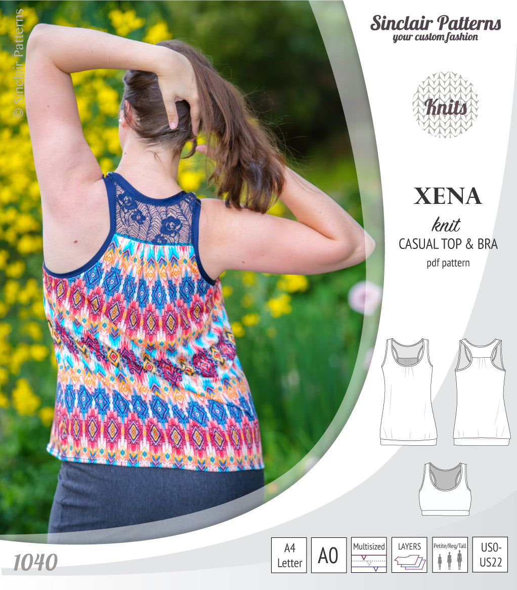 Xena casual racerback tank top with a built-in bra (PDF) – Sinclair ...
