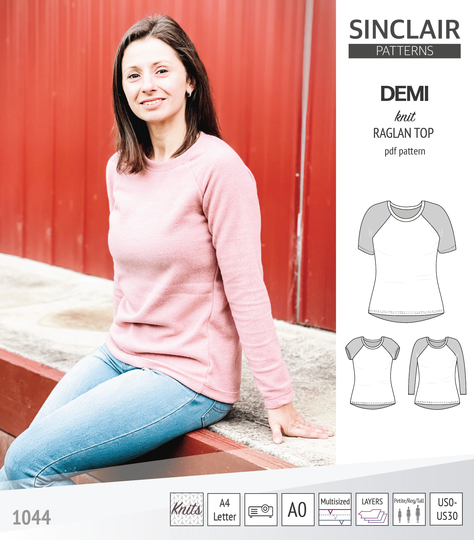 Demi classic raglan knit top (PDF) – Sinclair Patterns