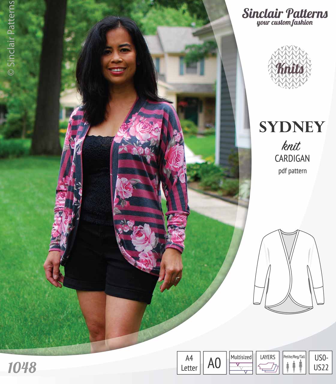 Sydney slim fit cocoon style knit cardigan(PDF) – Sinclair Patterns