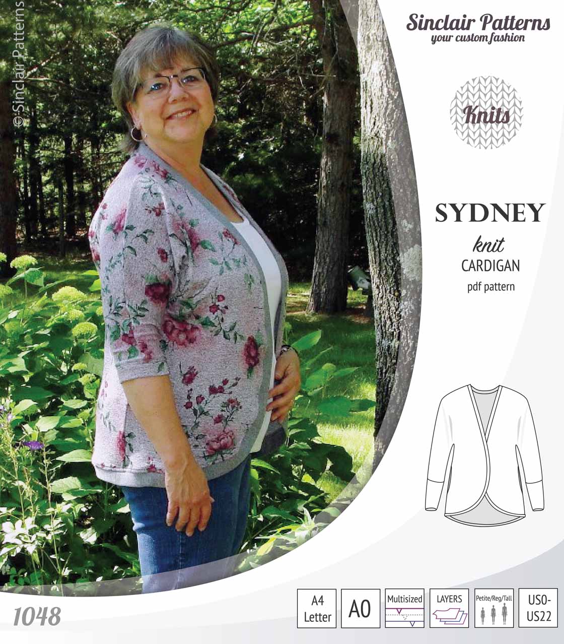 Sydney slim fit cocoon style knit cardigan(PDF) – Sinclair Patterns